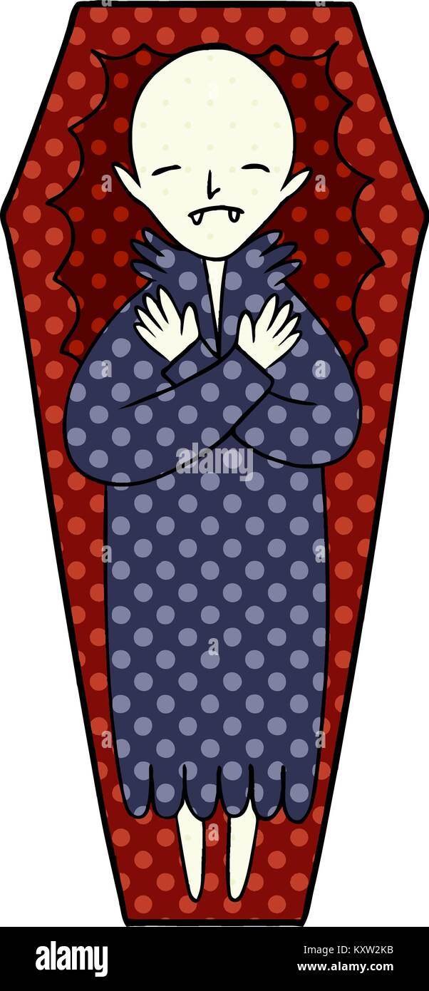 spooky cartoon vampire in coffin Stock Vector Image & Art - Alamy
