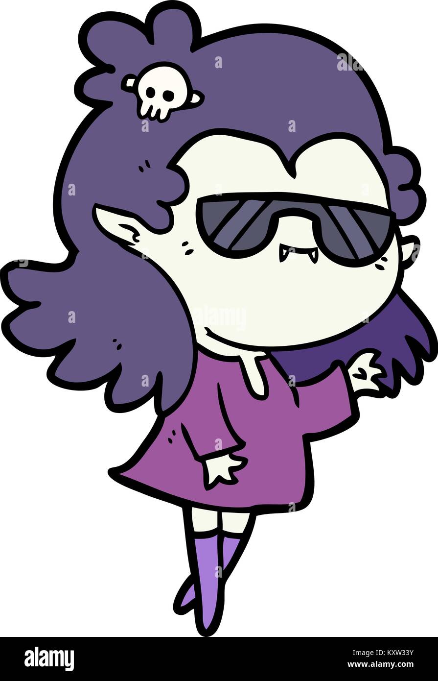 cute cartoon cool vampire girl Stock Vector Image & Art - Alamy