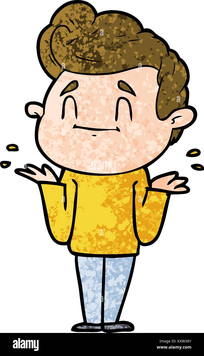 happy cartoon man shrugging Stock Vector Image & Art - Alamy