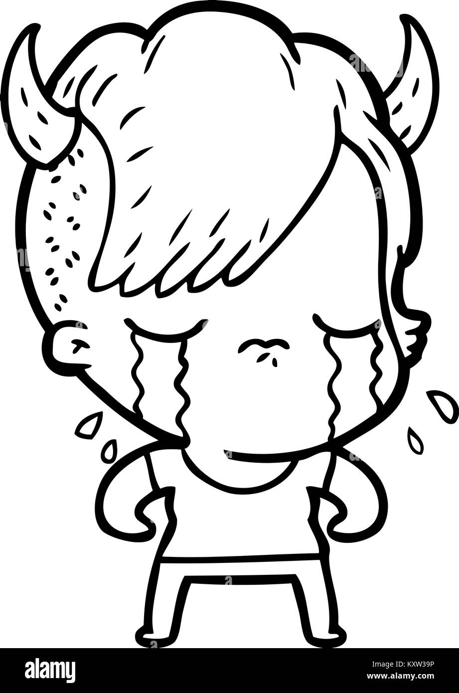 cartoon crying girl Stock Vector Image & Art - Alamy