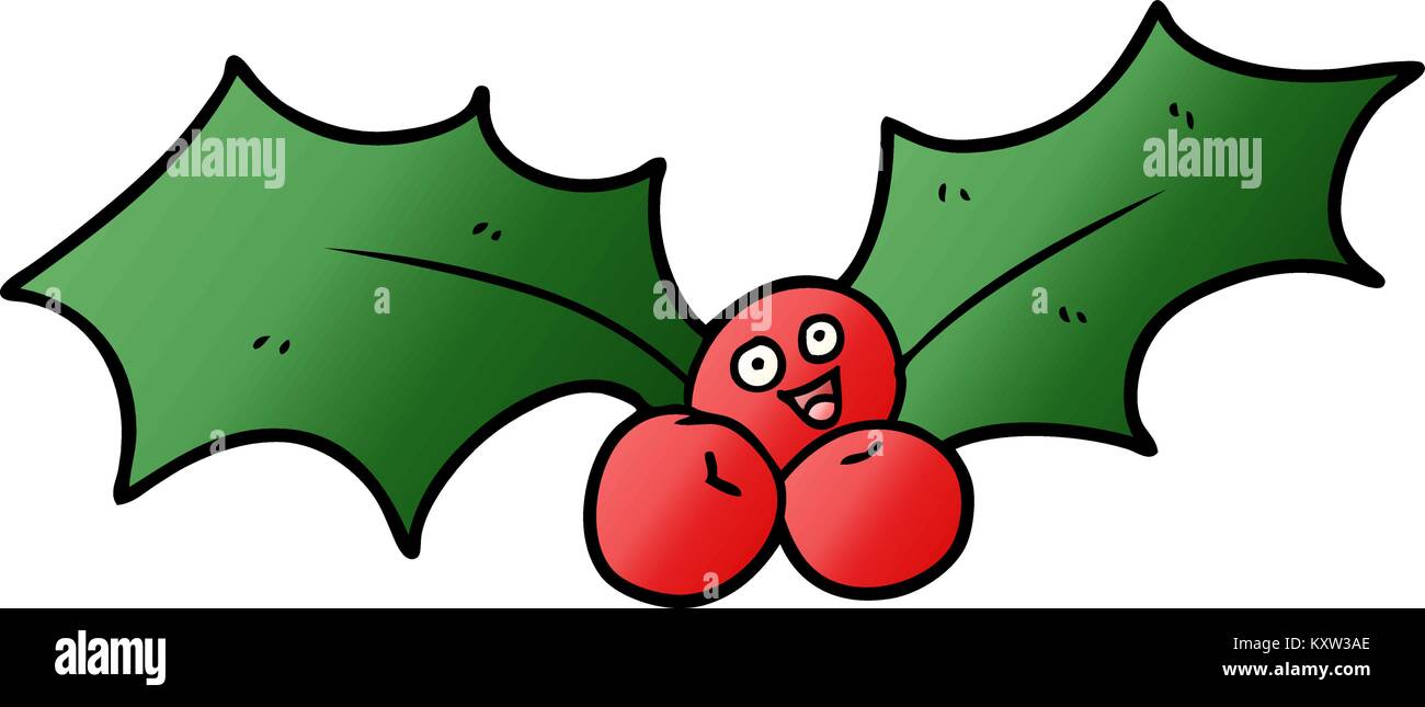 cartoon christmas holly Stock Vector Image & Art - Alamy