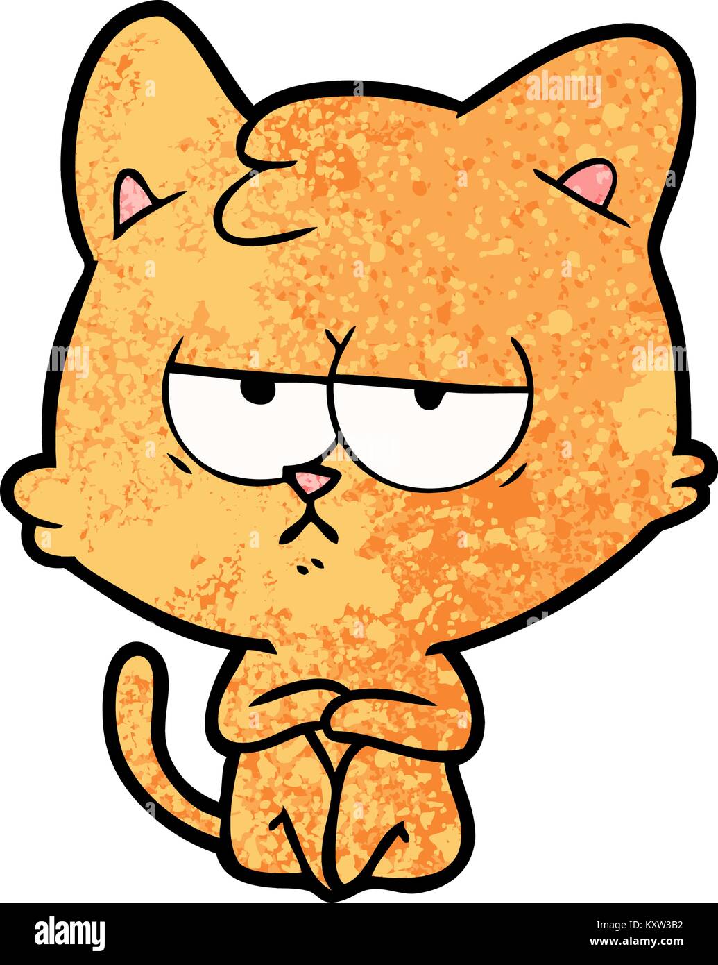 bored cartoon cat Stock Vector Image & Art - Alamy
