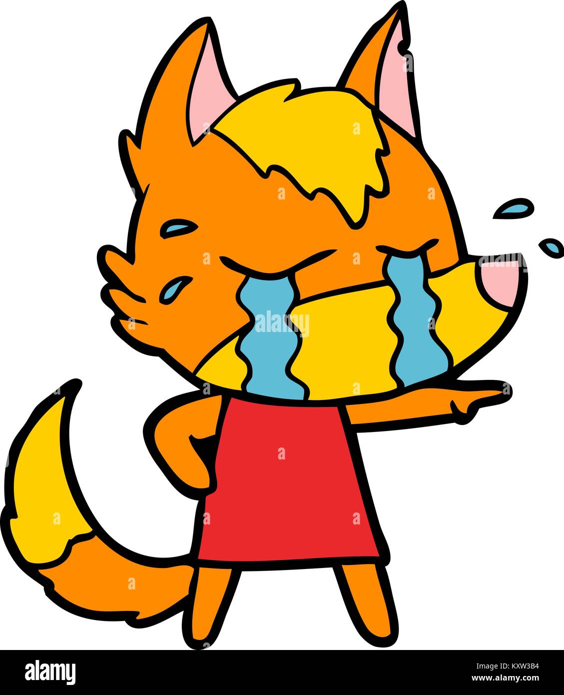 sad little fox cartoon character Stock Vector Image & Art - Alamy