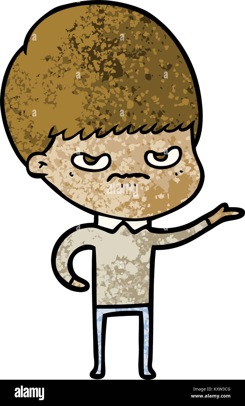 cartoon angry boy Stock Vector Image & Art - Alamy