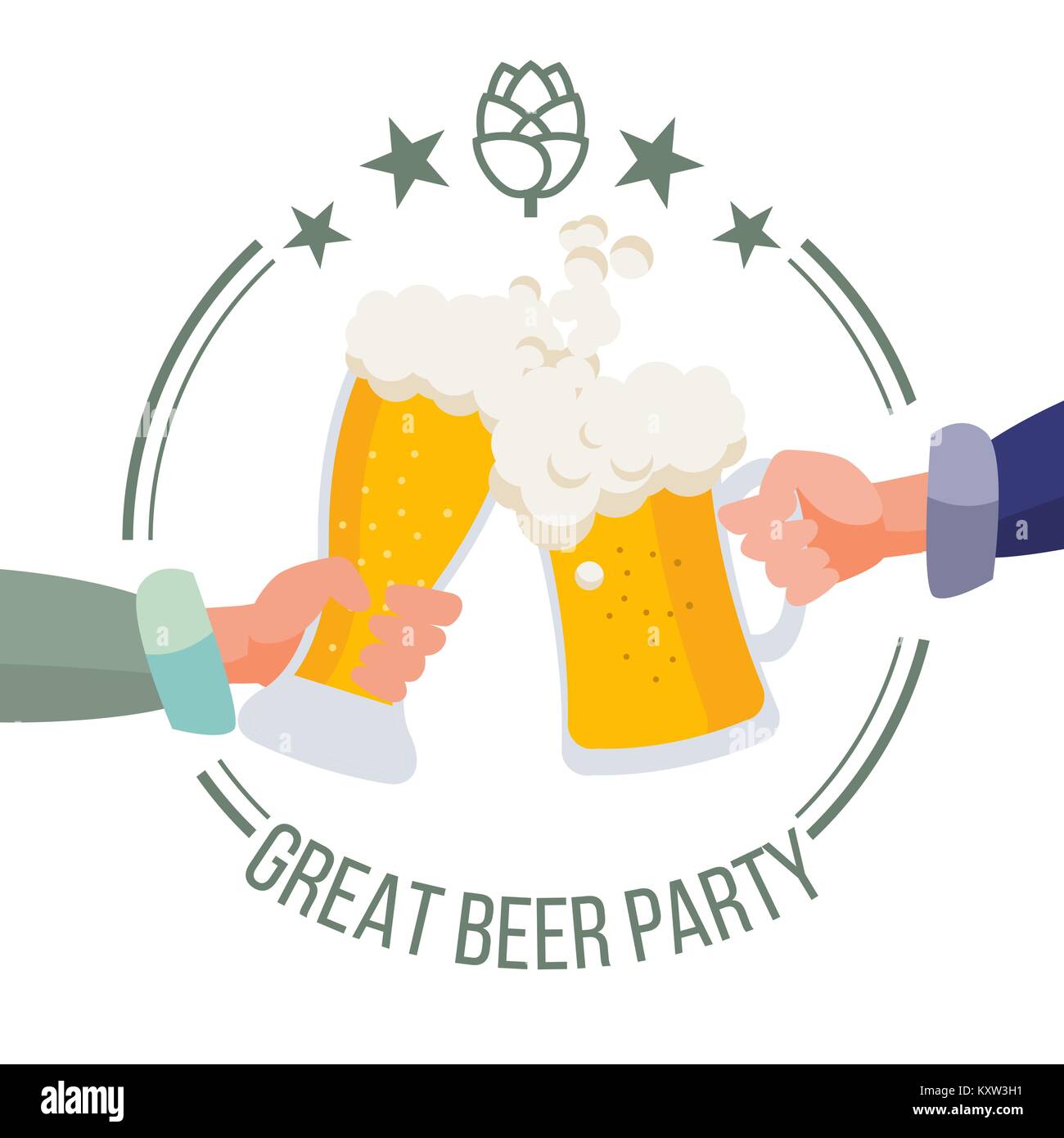 Drink Office Party Banner Vector. Celebrating And Toasting. Victory ...
