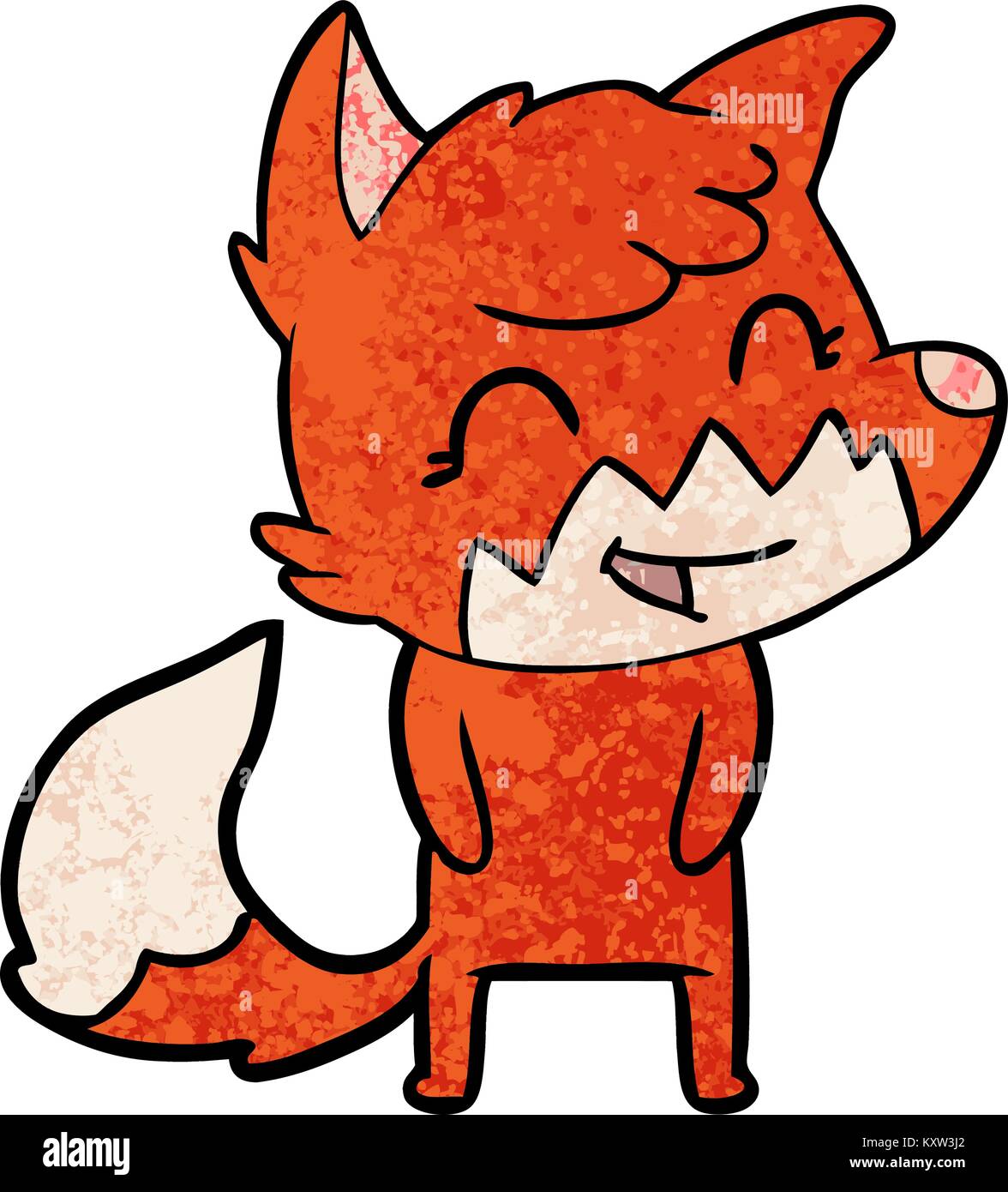 happy cartoon fox Stock Vector Image & Art - Alamy