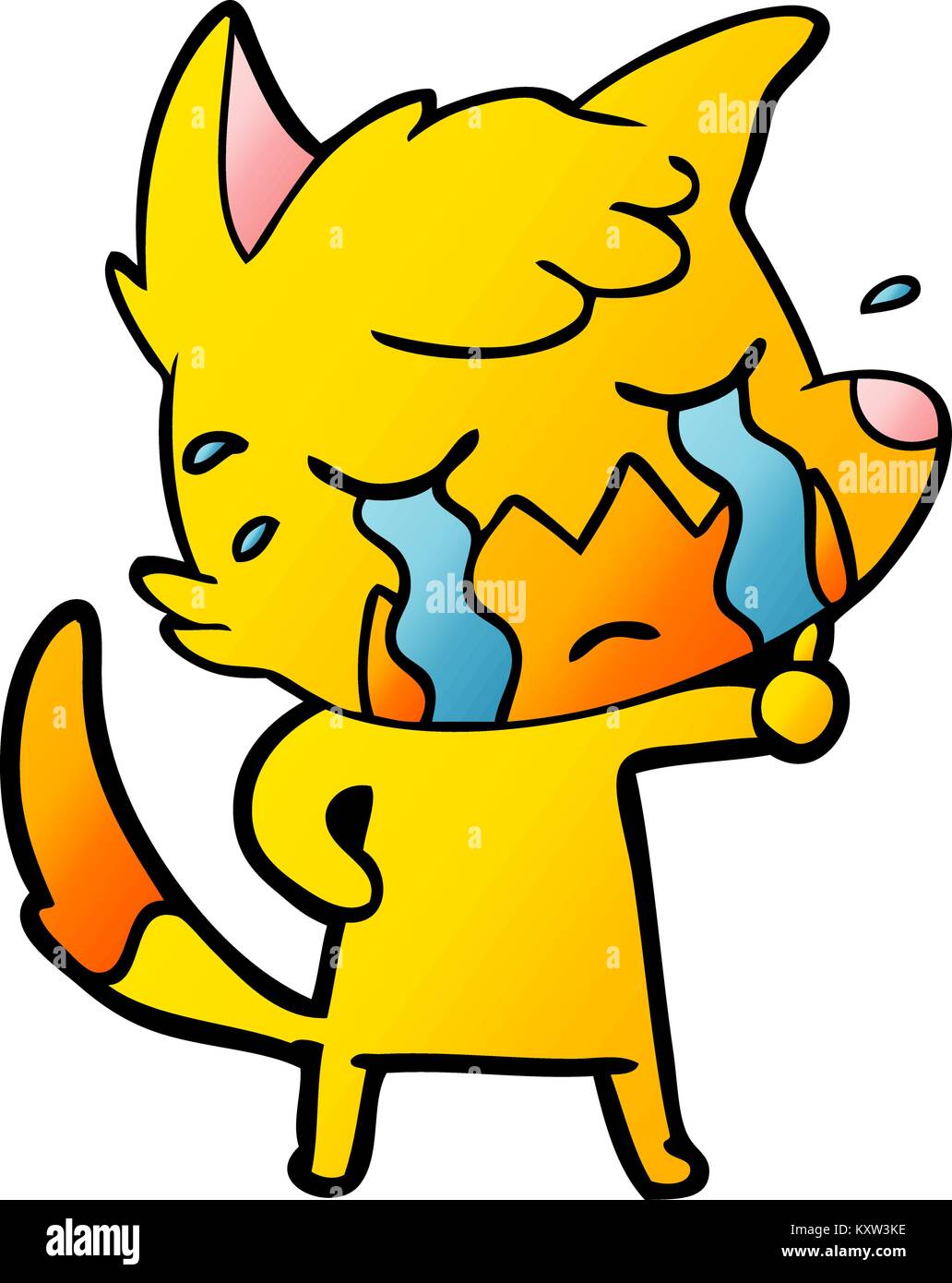 sad little fox cartoon character Stock Vector Image & Art - Alamy