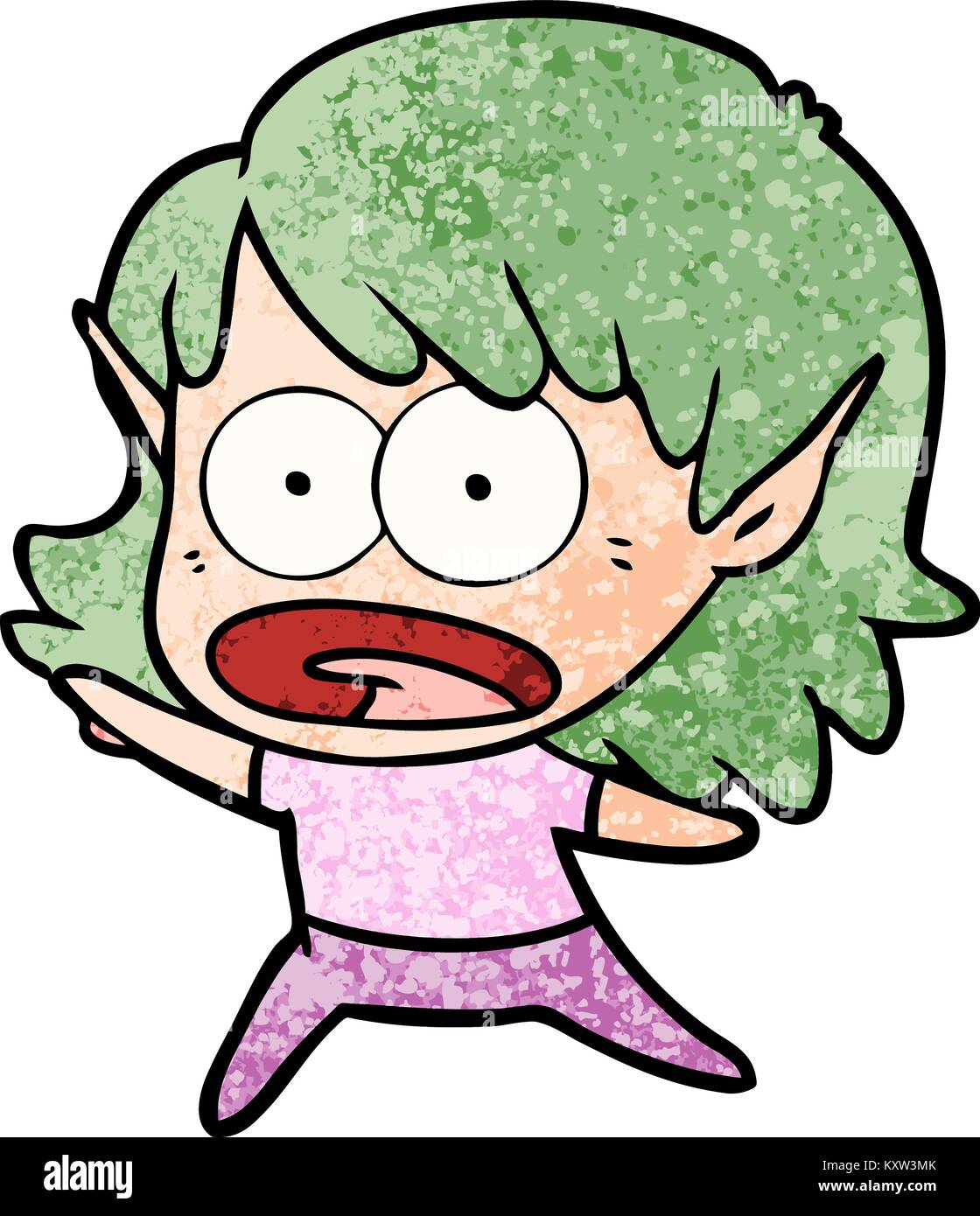 cartoon shocked elf girl Stock Vector Image & Art - Alamy
