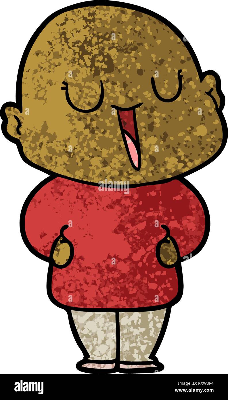 happy cartoon bald man Stock Vector Image & Art - Alamy