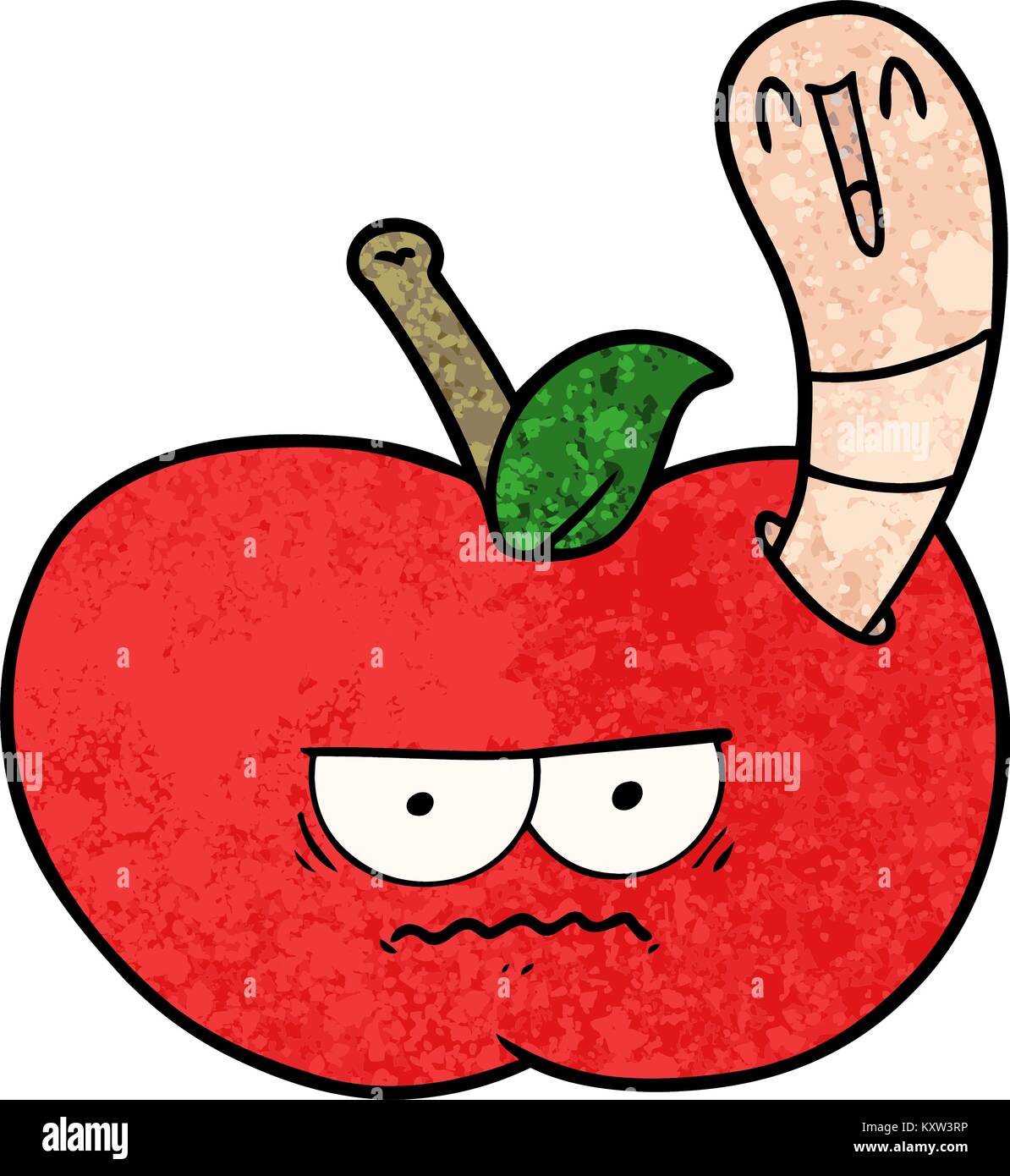 cartoon worm eating an angry apple Stock Vector Image & Art - Alamy