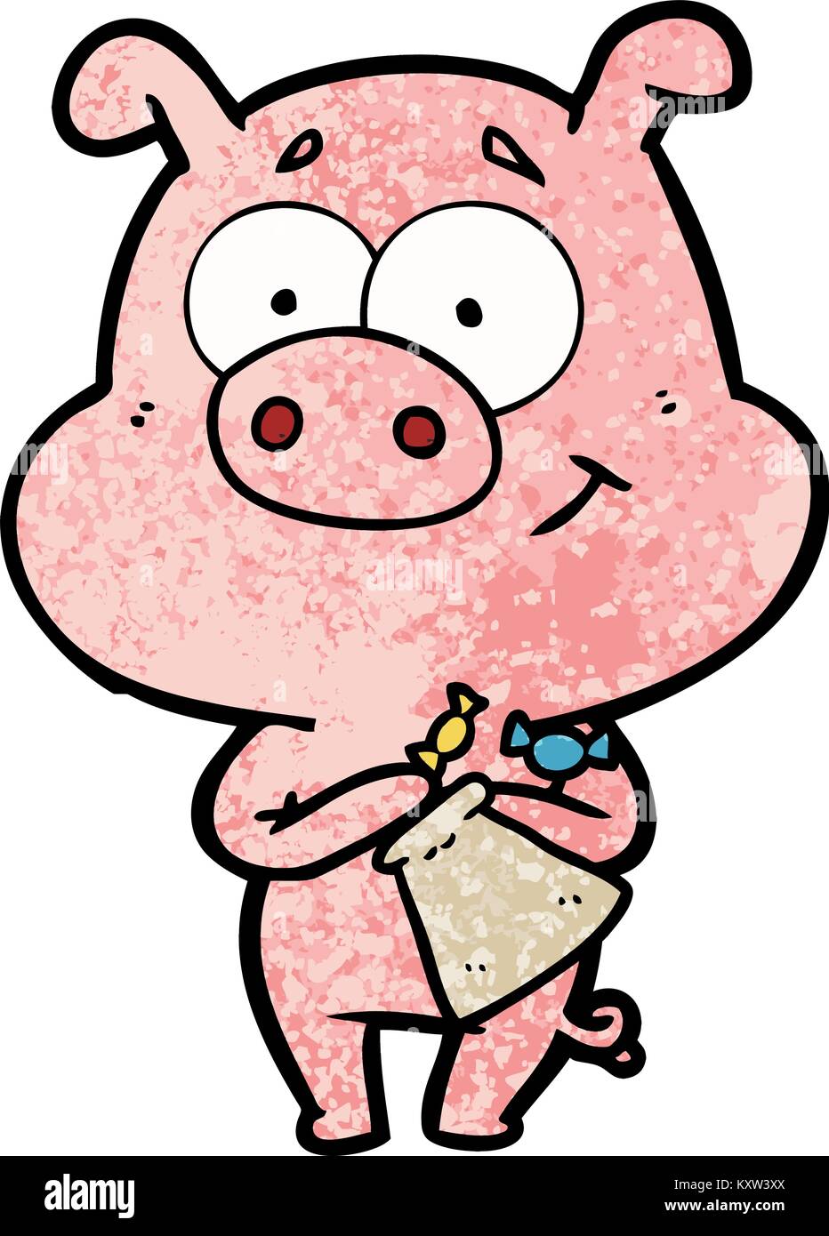 happy cartoon pig with candy Stock Vector Image & Art - Alamy