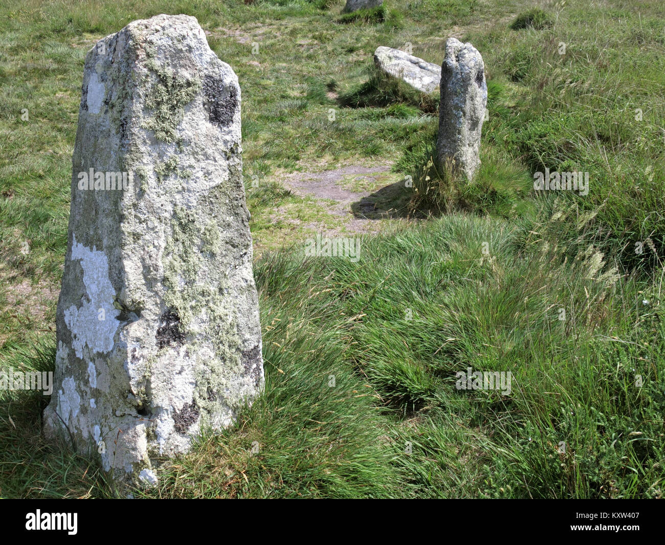 Nine Maidens Bronze Age Stone Circle or Boskednan Stone Circle, Nr ...