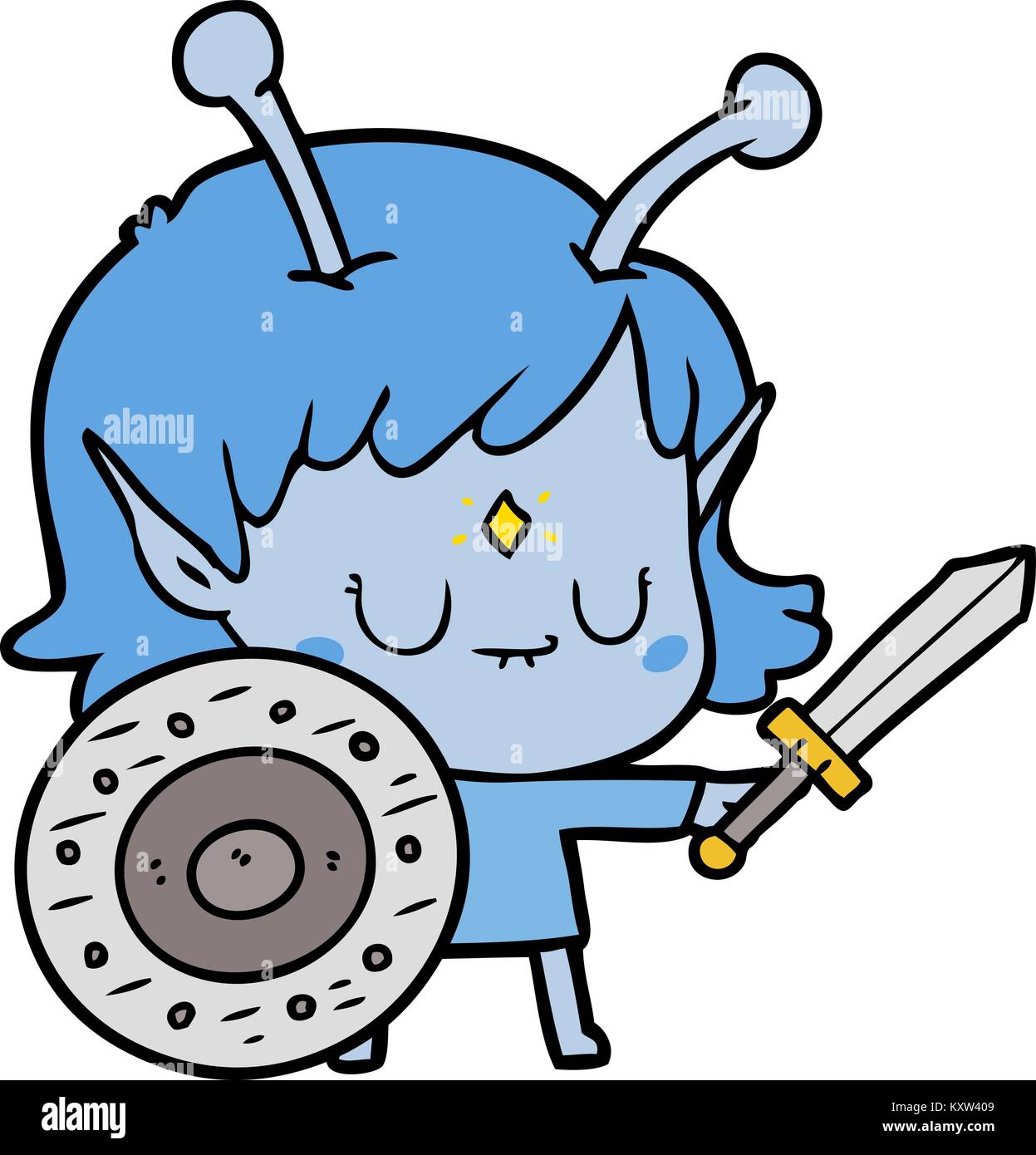 cartoon alien girl Stock Vector Image & Art - Alamy