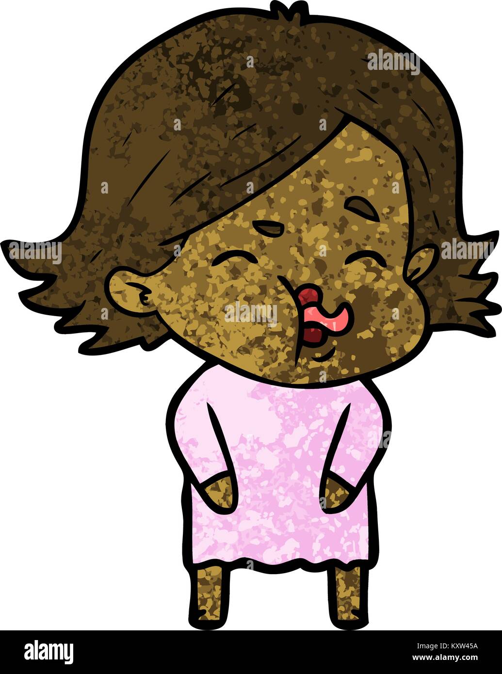 cartoon girl pulling face Stock Vector Image & Art - Alamy