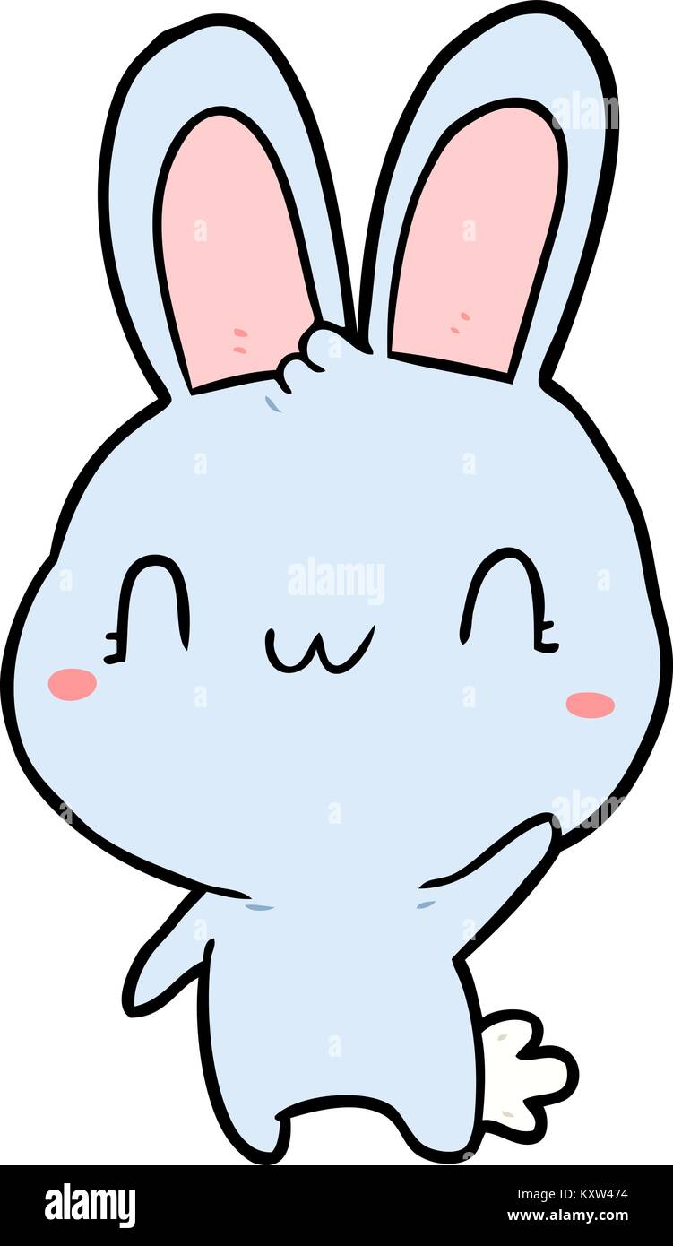 cute cartoon rabbit waving Stock Vector Image & Art - Alamy