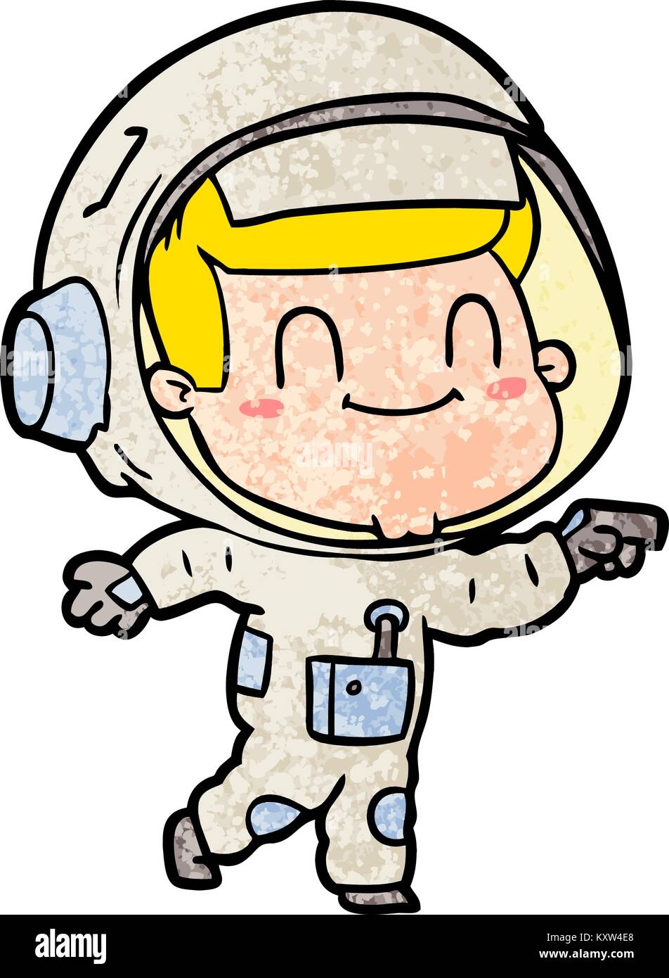 happy cartoon astronaut man Stock Vector Image & Art - Alamy