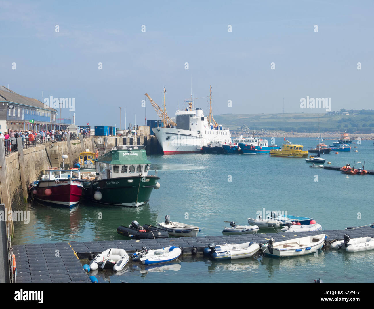 Hugh Town Harbour, St Marys, Isles of Scilly, Cornwall, England, UK in ...