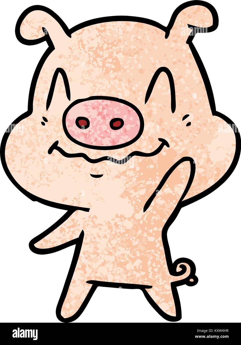 nervous cartoon pig waving Stock Vector Image & Art - Alamy