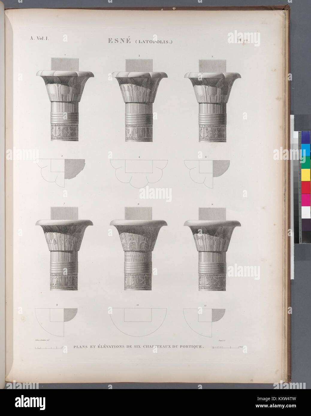 Drawing, six capitals of columns hi-res stock photography and images ...