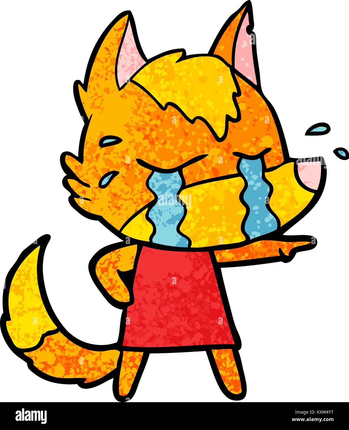 sad little fox cartoon character Stock Vector Image & Art - Alamy