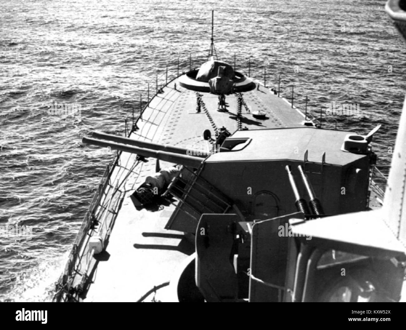 The forward tower on HMS Land is a naval feature providing strategic ...