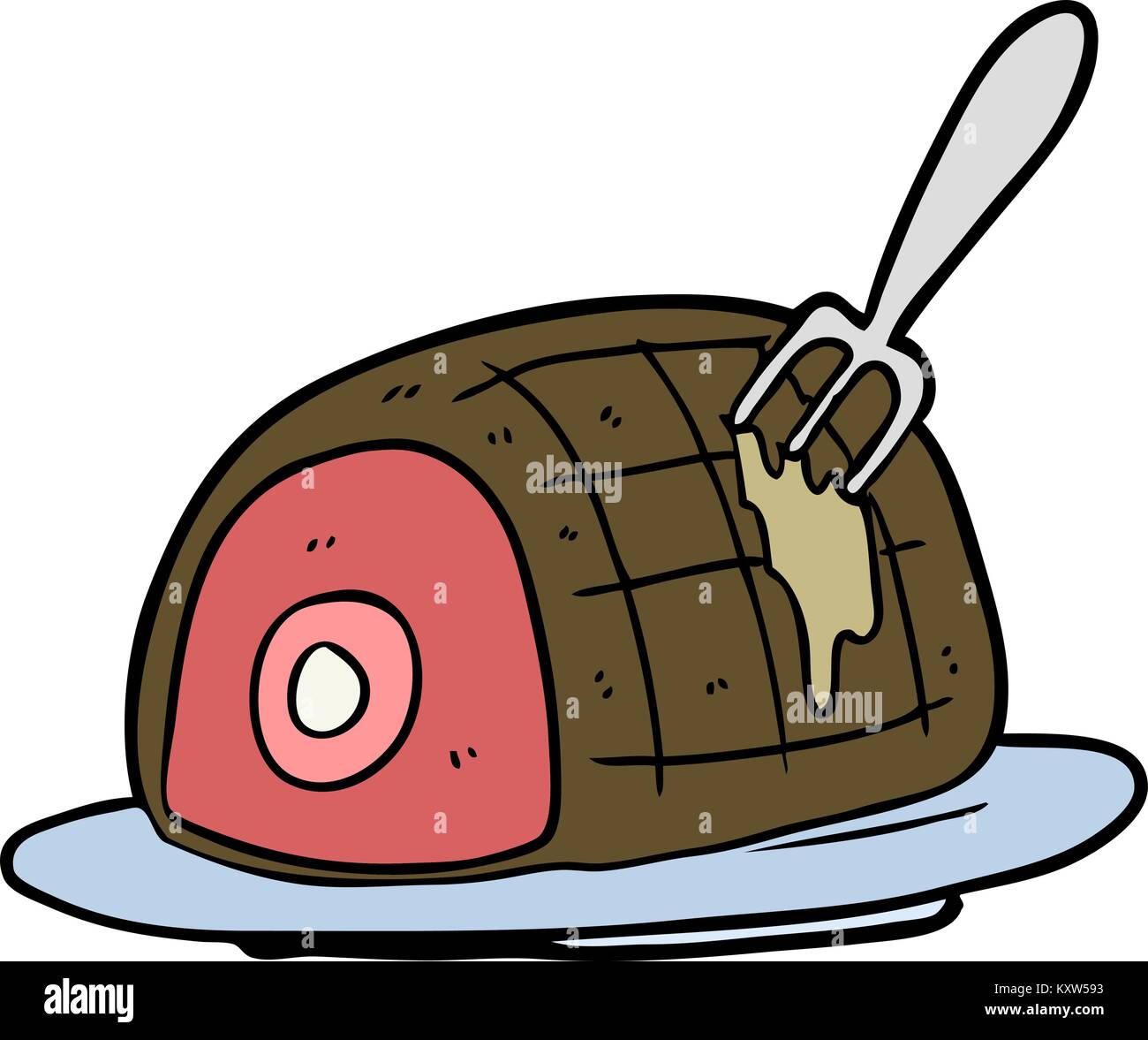 cartoon plate of cooked beef Stock Vector Image & Art - Alamy