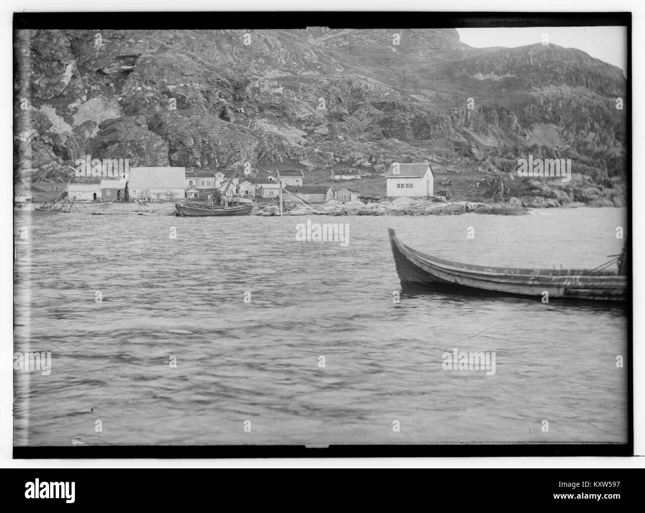 This photograph, taken from a boat in Segelviken, Tromsø county, Norway ...