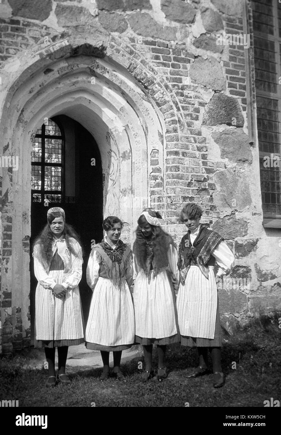 This image captures four women at Enger Old Church in Hälsingland ...