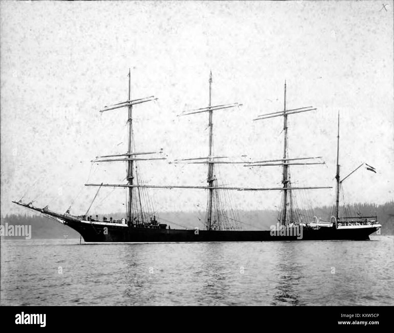 Four-masted bark ANNA at anchor, Washington, ca 1900 (HESTER 723 Stock ...