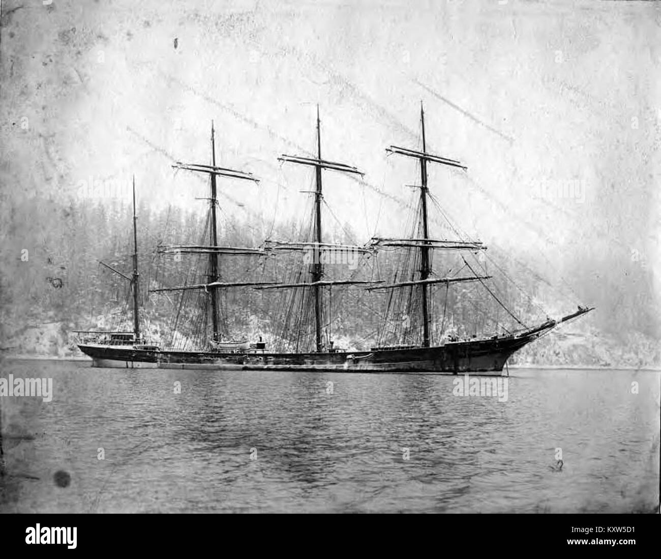 Four-masted bark DONNA FRANCISCA at anchor, Washington, ca 1900 (HESTER ...