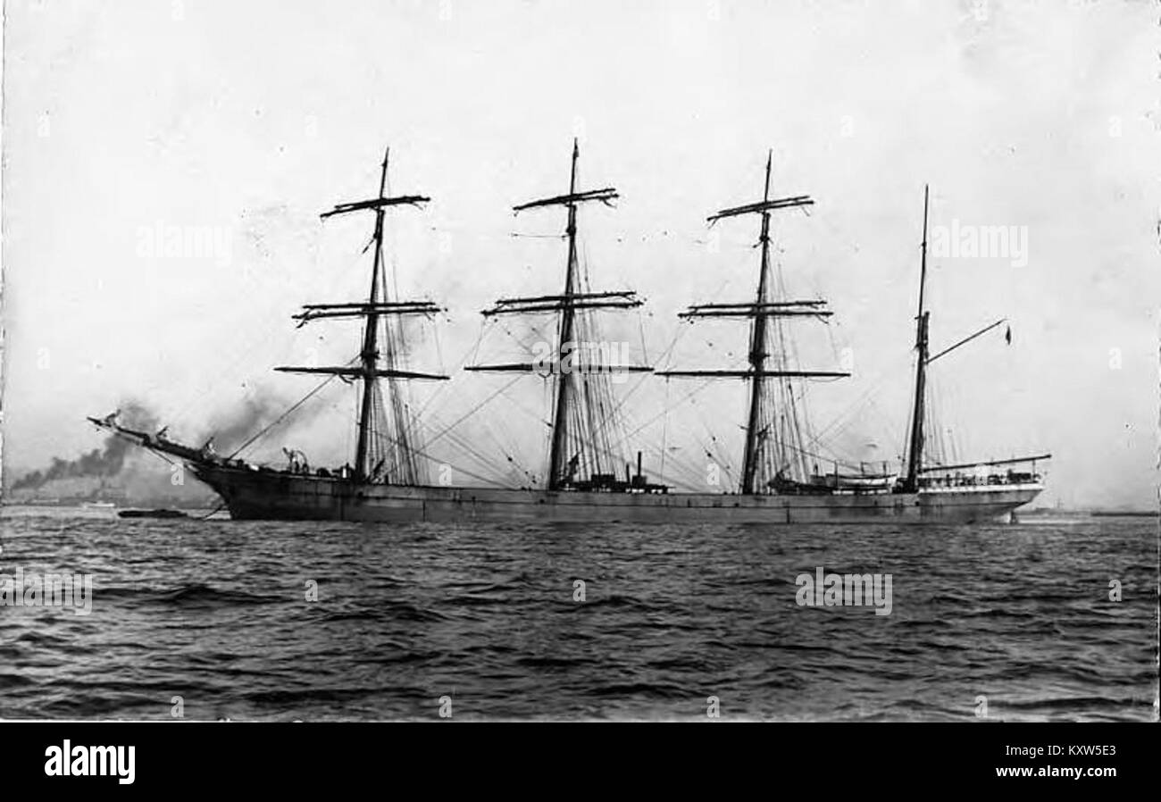 The Four-masted bark SVITHOID, shown anchored in Washington around 1900 ...