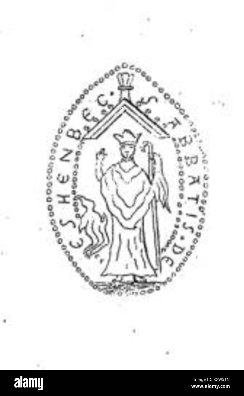 Seal of Essenbæk Monastery, Denmark, depicting religious and historical ...