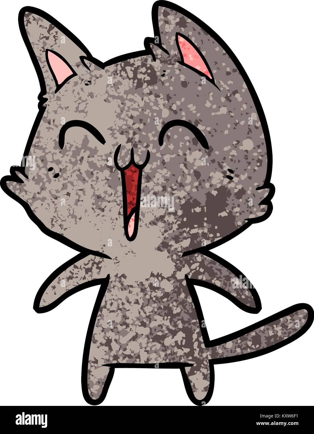 happy cartoon cat meowing Stock Vector Image & Art - Alamy