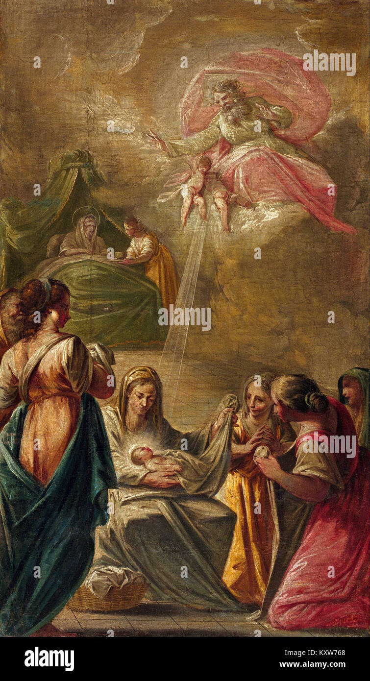 Painting by Francesc Pla Duran, known as 'El Vigatà', titled 'Birth of ...