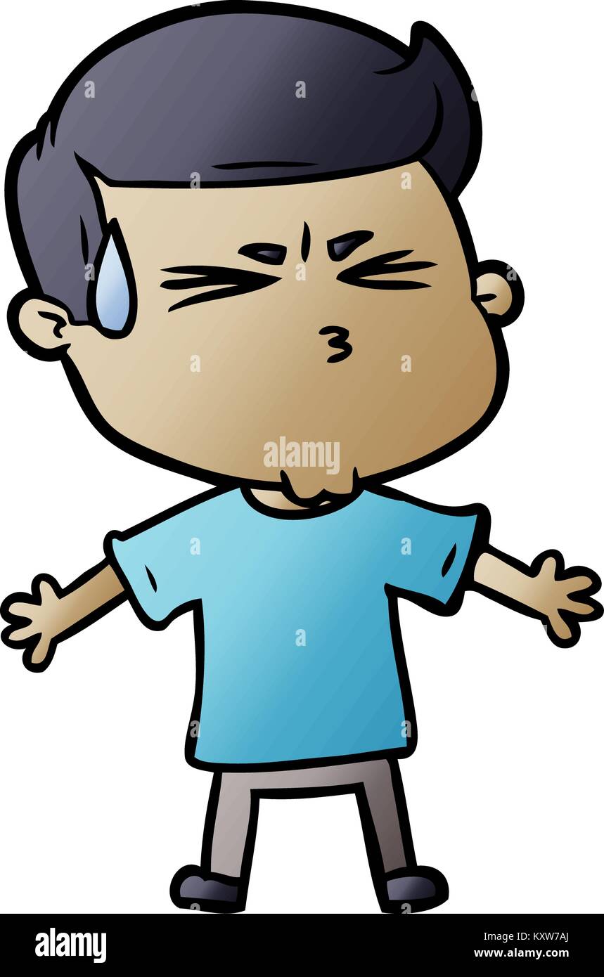 cartoon man sweating Stock Vector Image & Art - Alamy