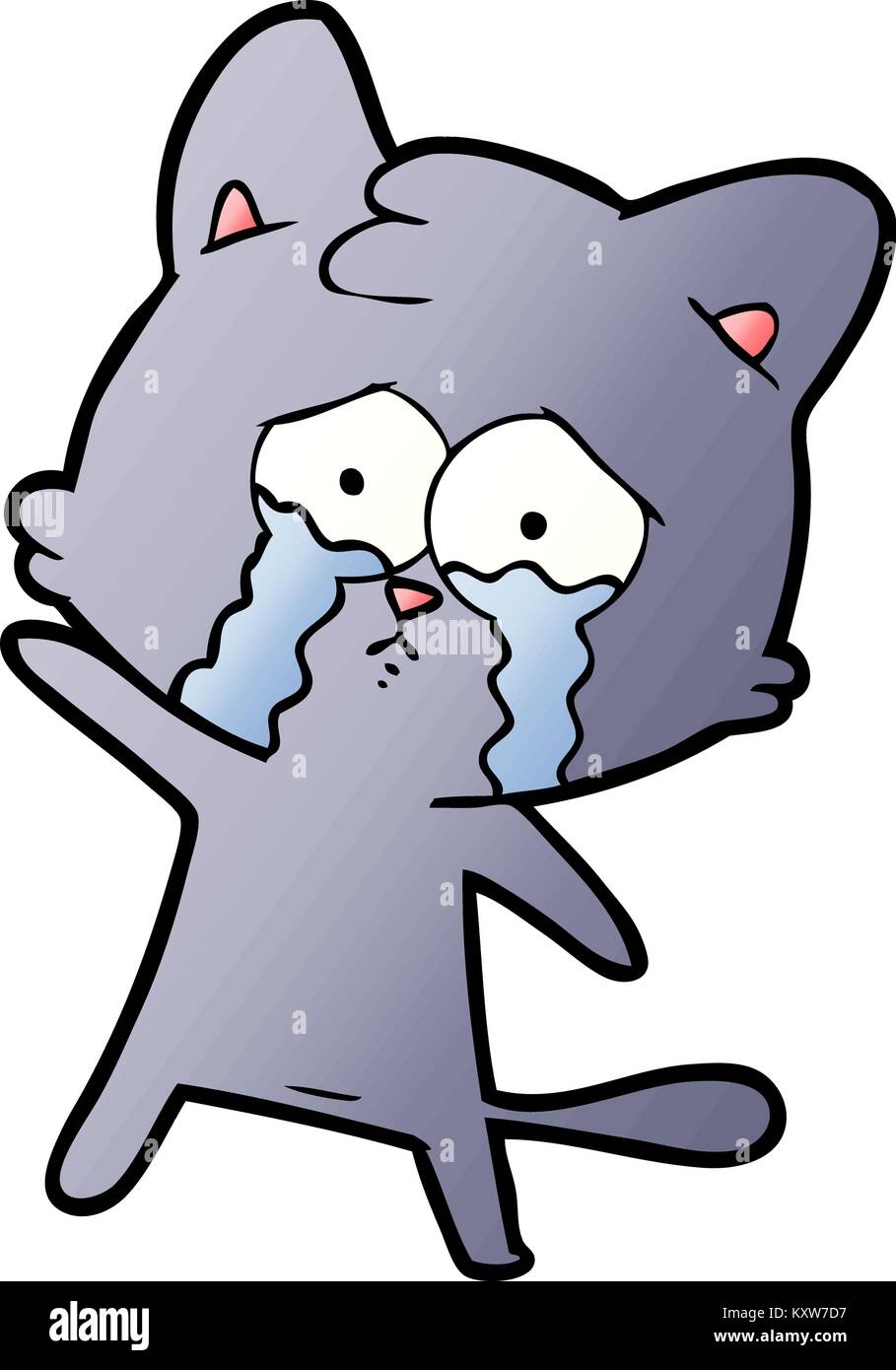crying cartoon cat Stock Vector Image & Art - Alamy