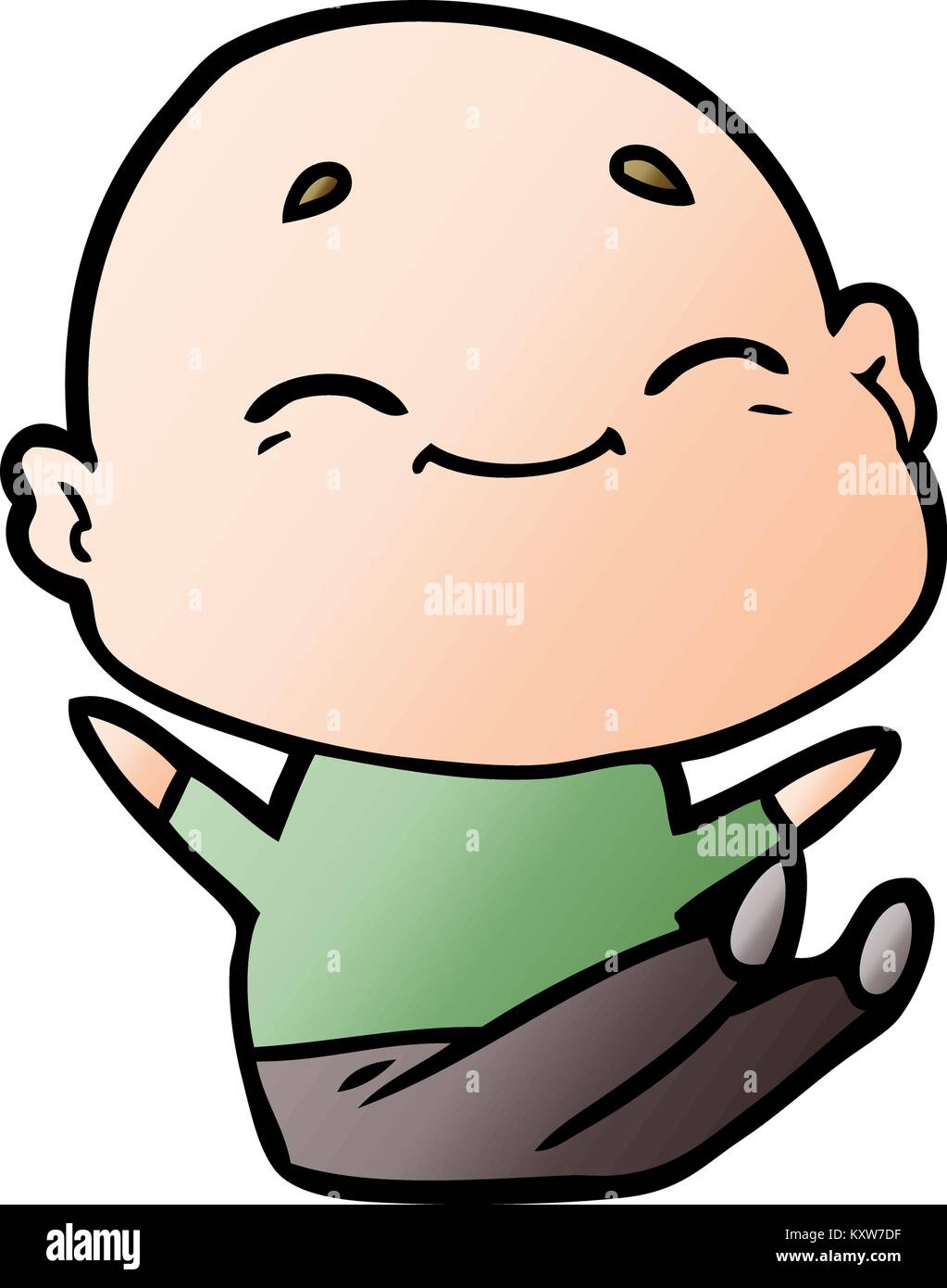 happy cartoon bald man Stock Vector Image & Art - Alamy