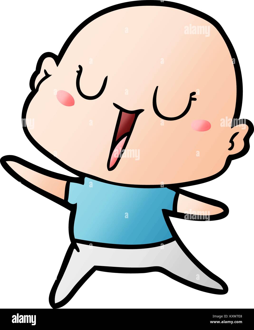 happy cartoon bald man Stock Vector Image & Art - Alamy