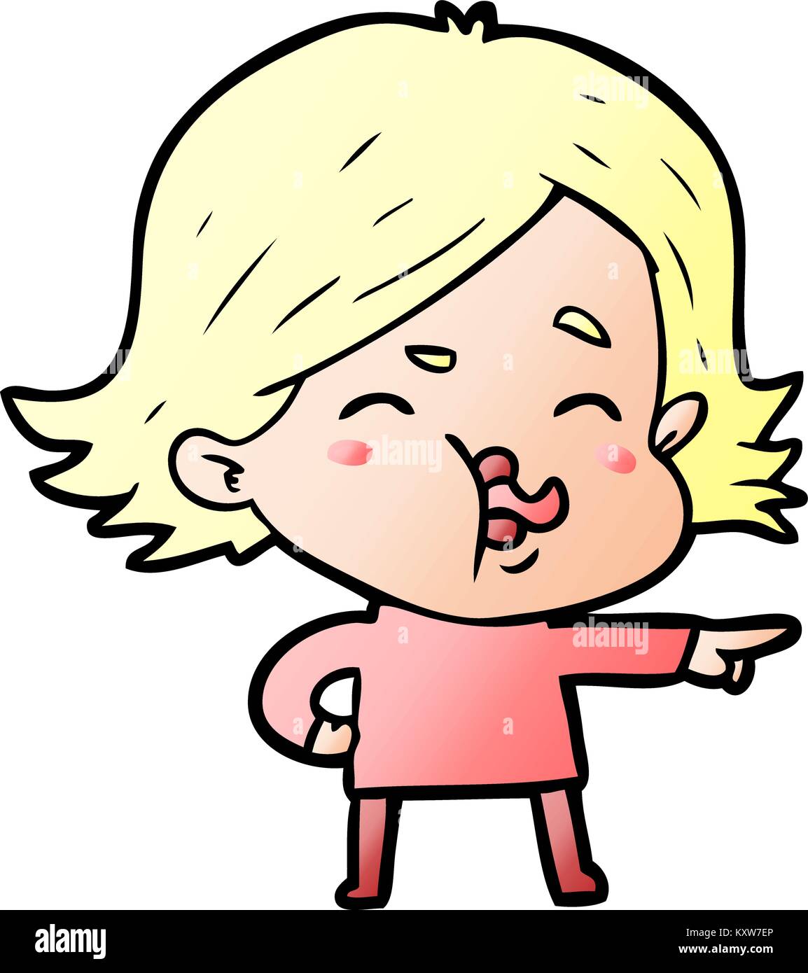 cartoon girl pulling face Stock Vector Image & Art - Alamy