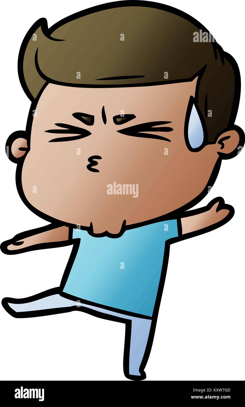 cartoon man sweating Stock Vector Image & Art - Alamy
