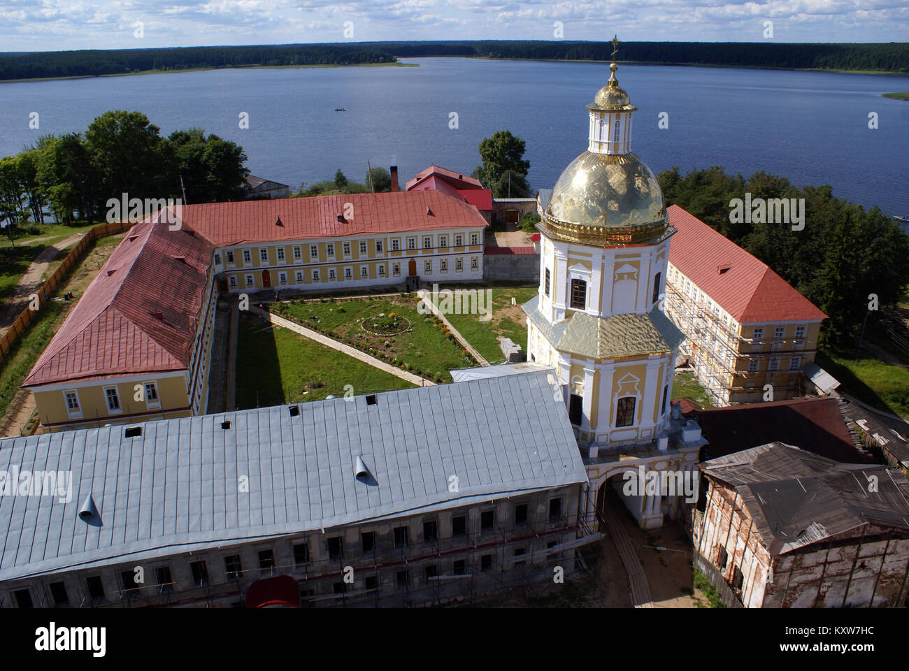 Monastery Nilova Pustyn and lake Seliger, Russia Stock Photo - Alamy