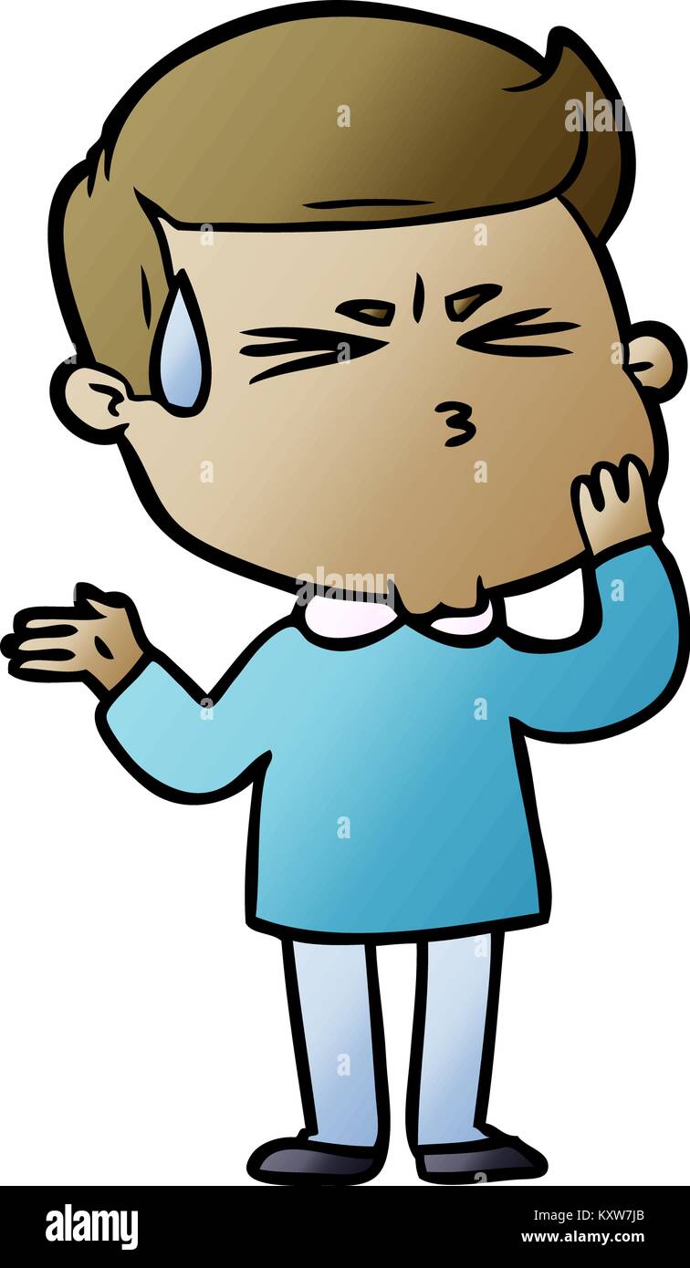 cartoon man sweating Stock Vector Image & Art - Alamy