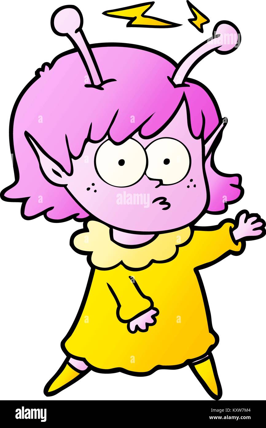cartoon alien girl Stock Vector Image & Art - Alamy