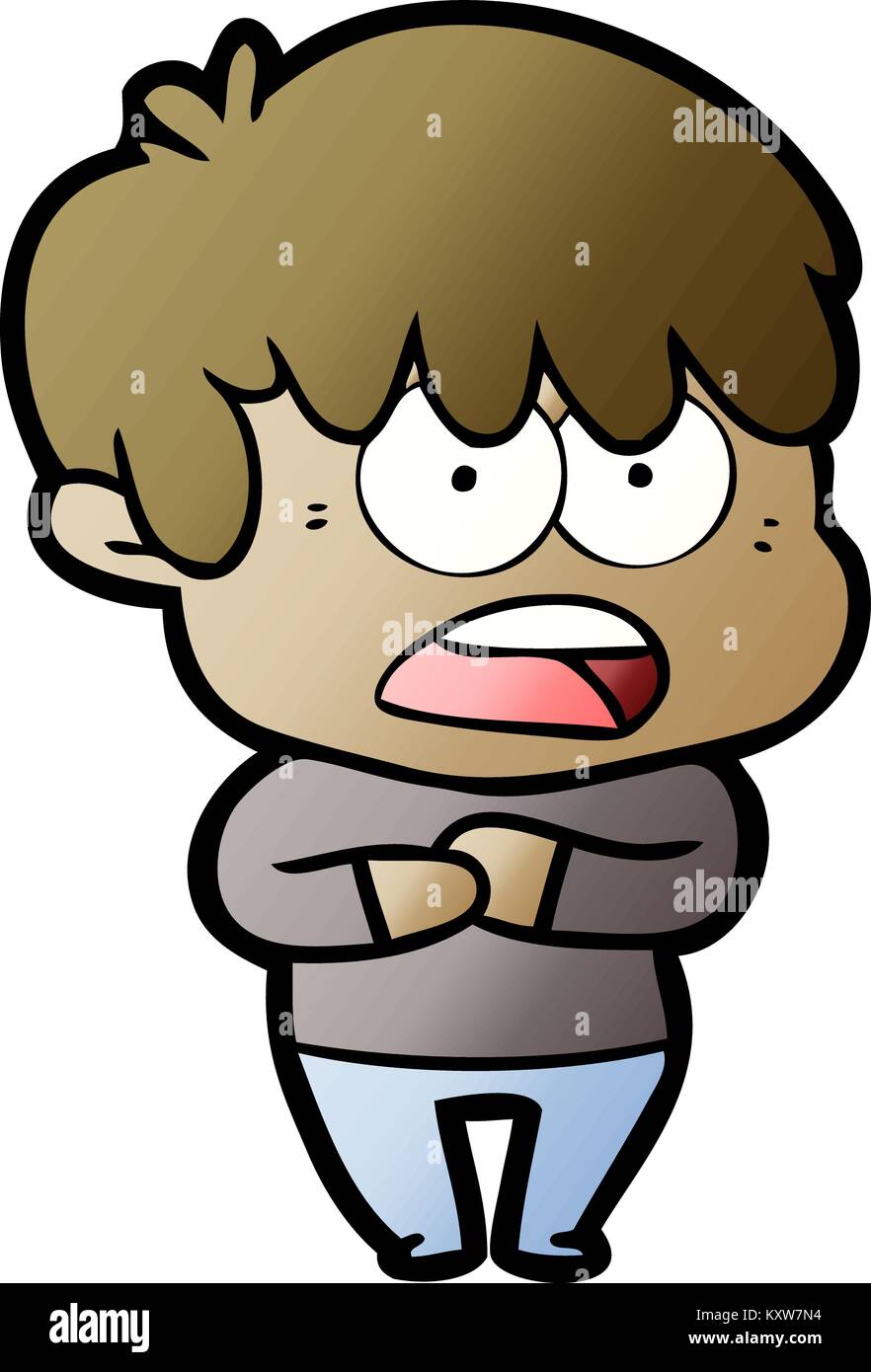 worried cartoon boy Stock Vector Image & Art - Alamy