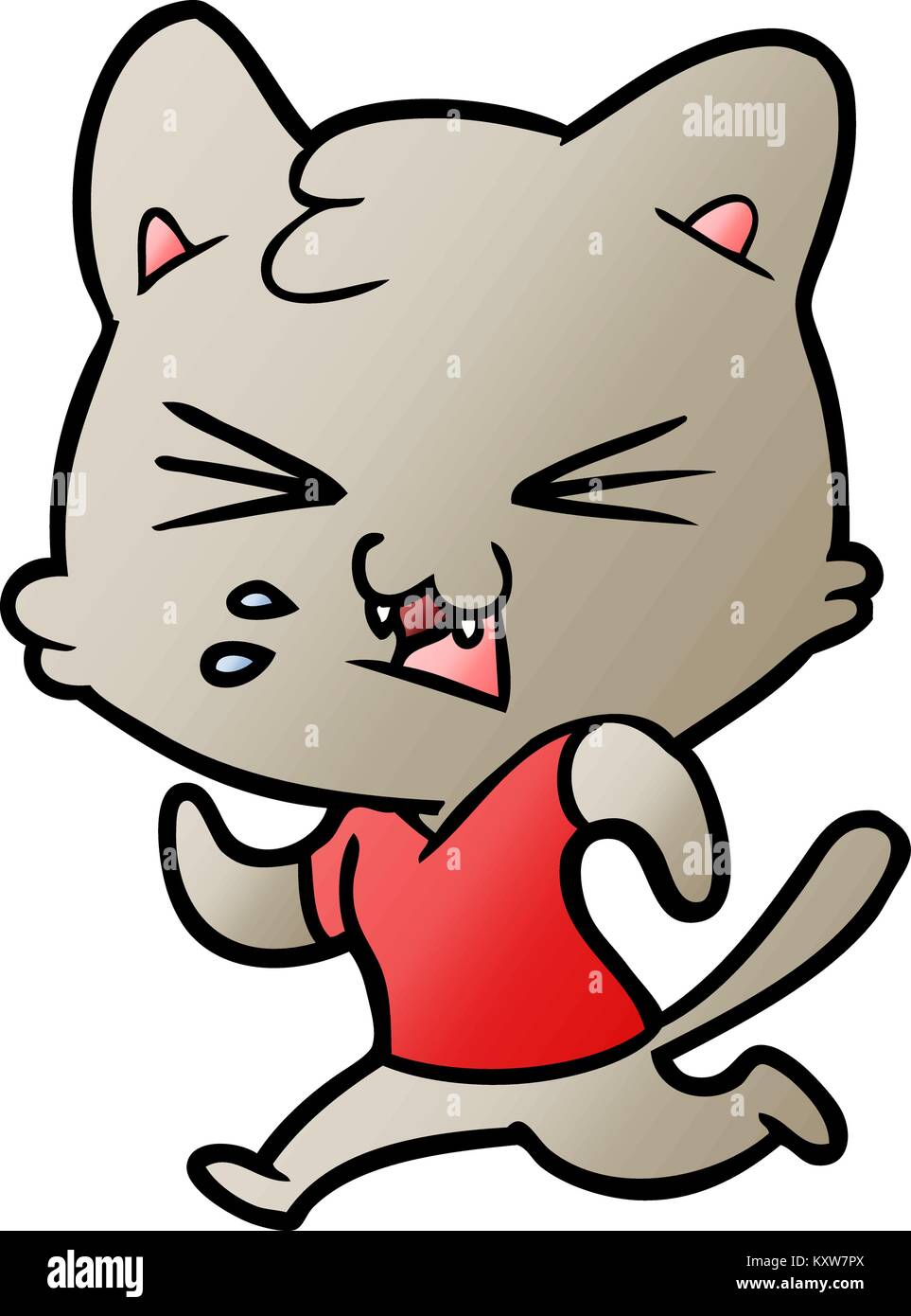 cartoon cat hissing Stock Vector Image & Art - Alamy