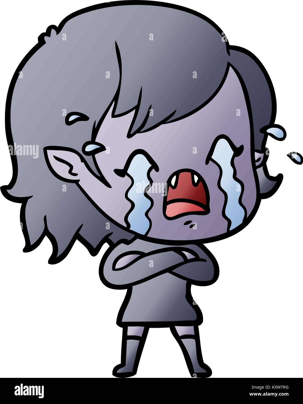 cartoon crying vampire girl Stock Vector Image & Art - Alamy