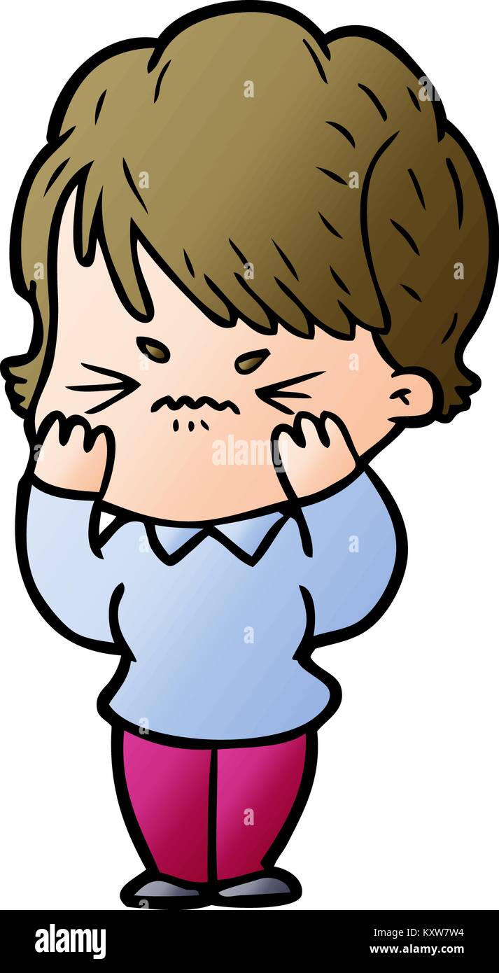 cartoon frustrated woman Stock Vector Image & Art - Alamy