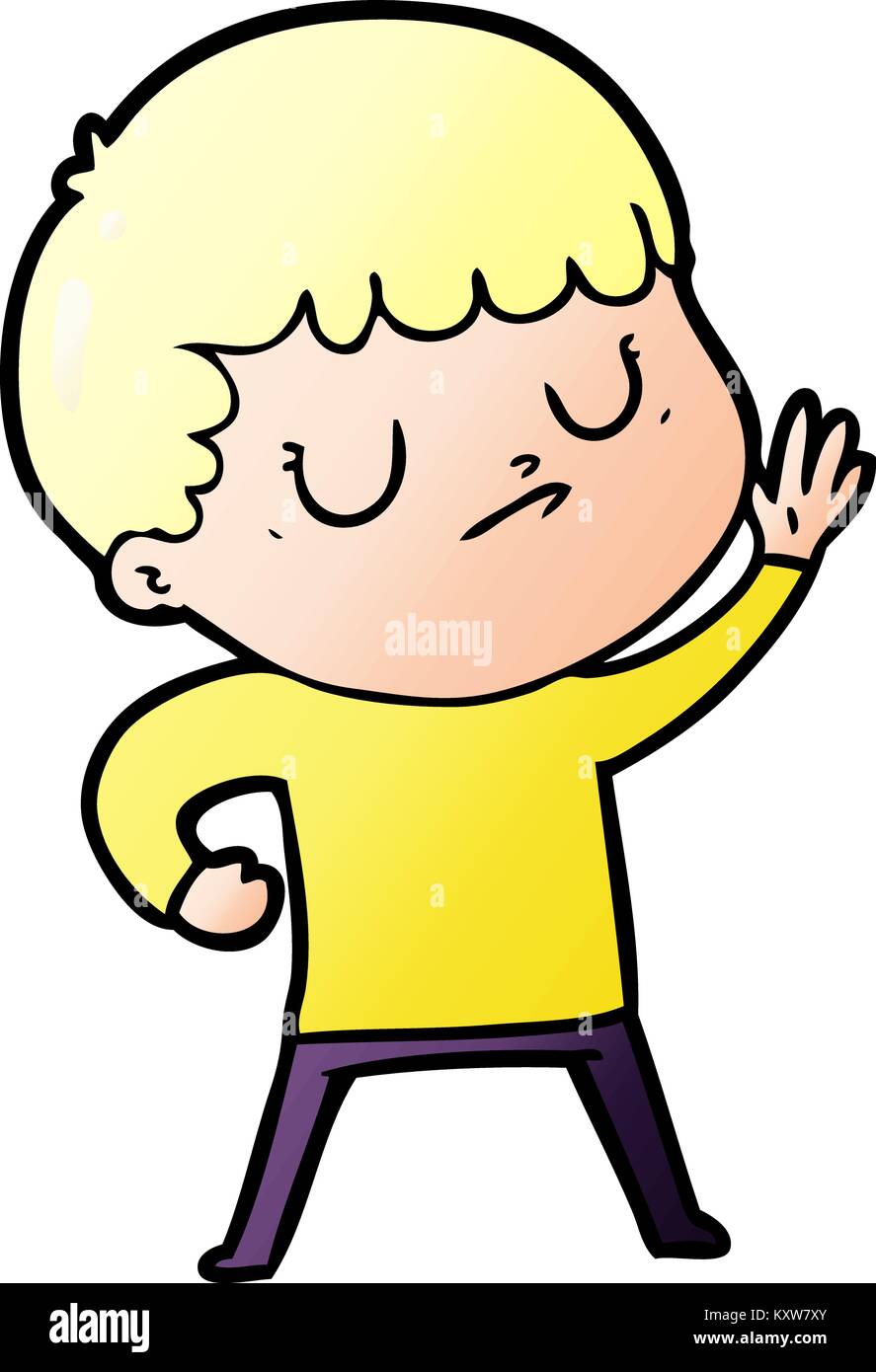 cartoon grumpy boy Stock Vector Image & Art - Alamy