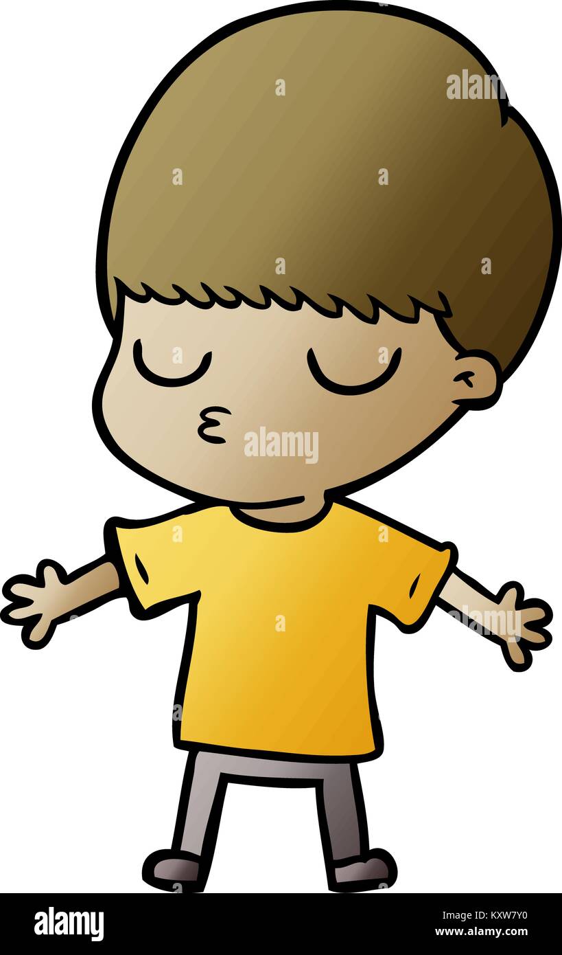cartoon calm boy Stock Vector Image & Art - Alamy