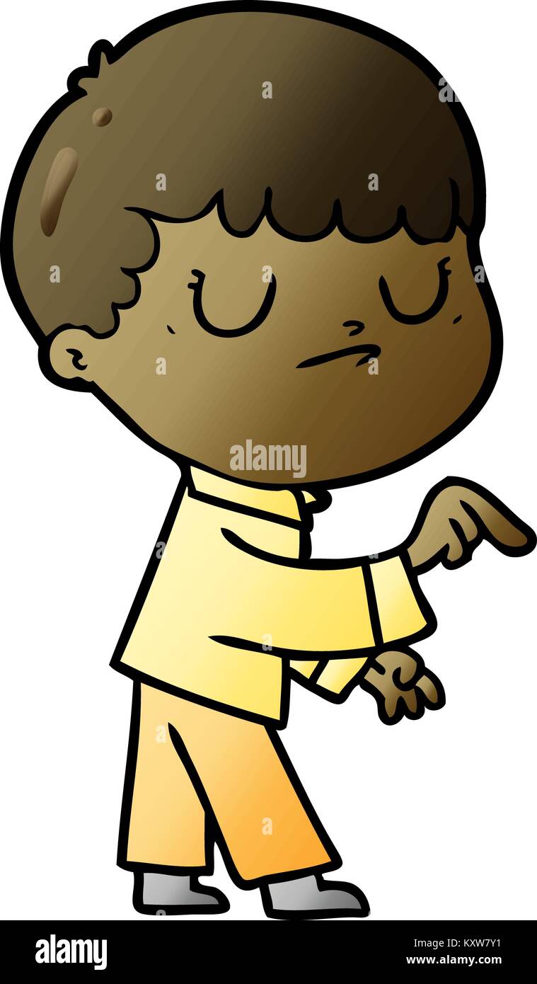cartoon grumpy boy Stock Vector Image & Art - Alamy